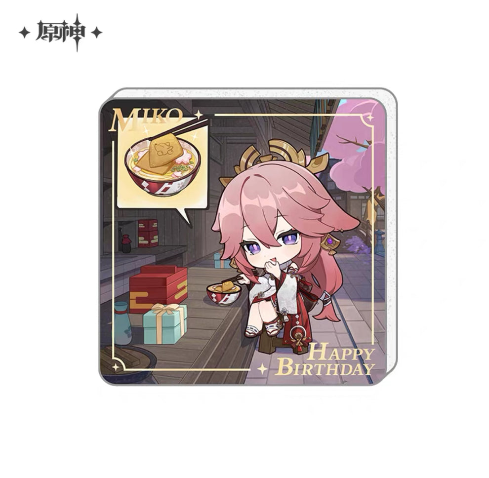 Genshin Impact Birthday Greetings Series Acrylic Refrigerator Magnet ...